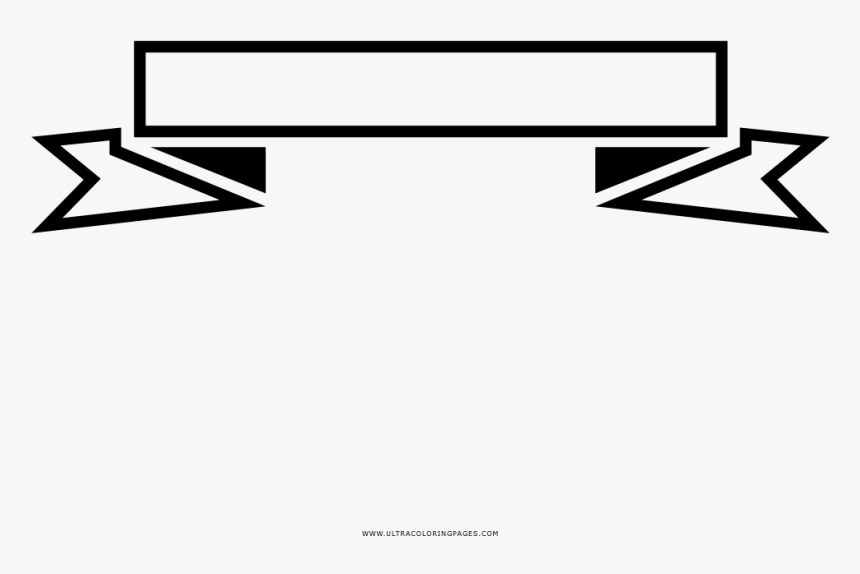 Ribbon Banner Coloring Page - Drawing, HD Png Download , Transparent ...