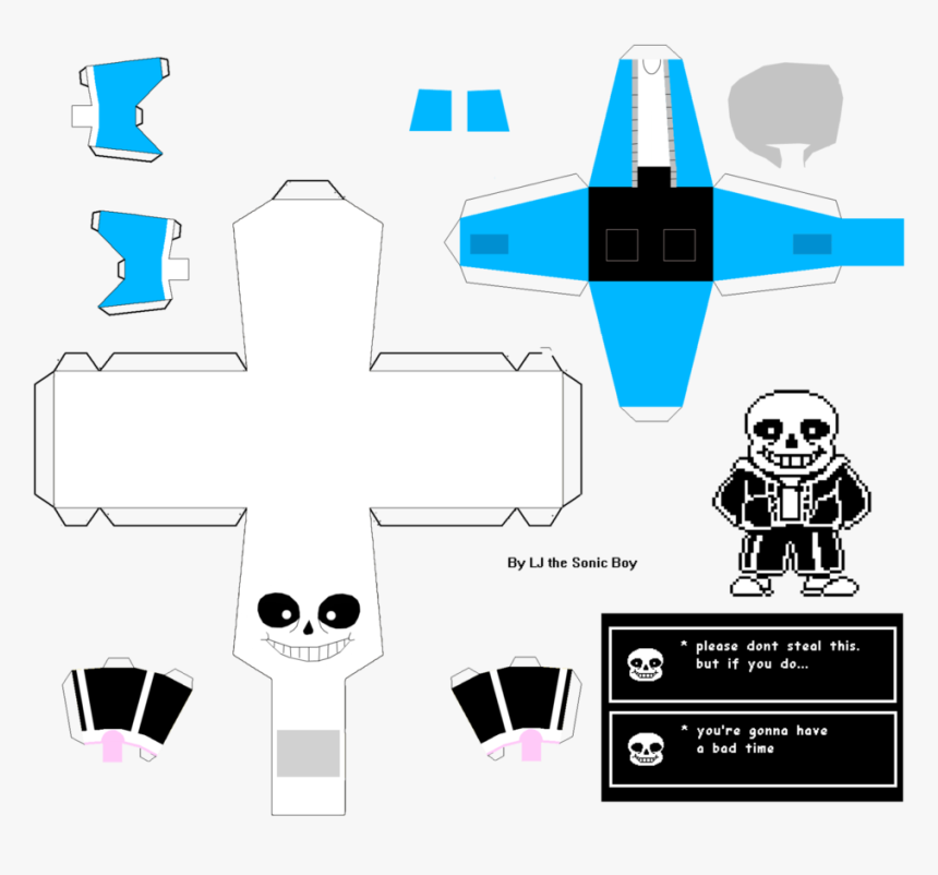 Papercraft Undertale Sans, HD Png Download , Transparent Png Image ...