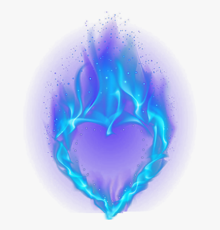 Blue Flame Heart Blue Fire Heart Burning At Dark