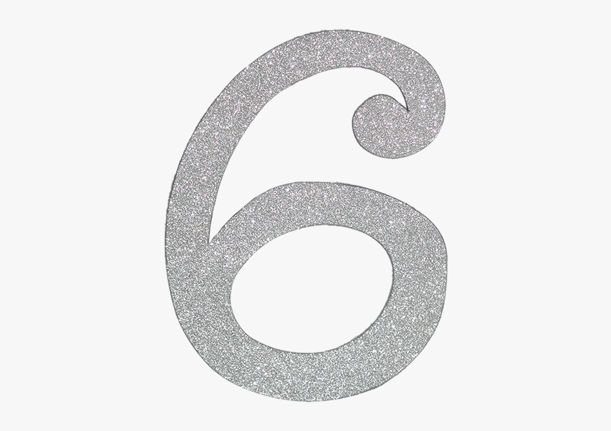 Silver Glitter Number 6 Png, Transparent Png , Transparent Png Image ...
