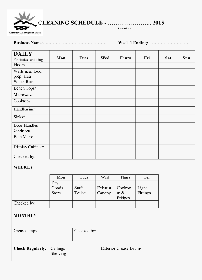 Office Cleaning Checklist Printable