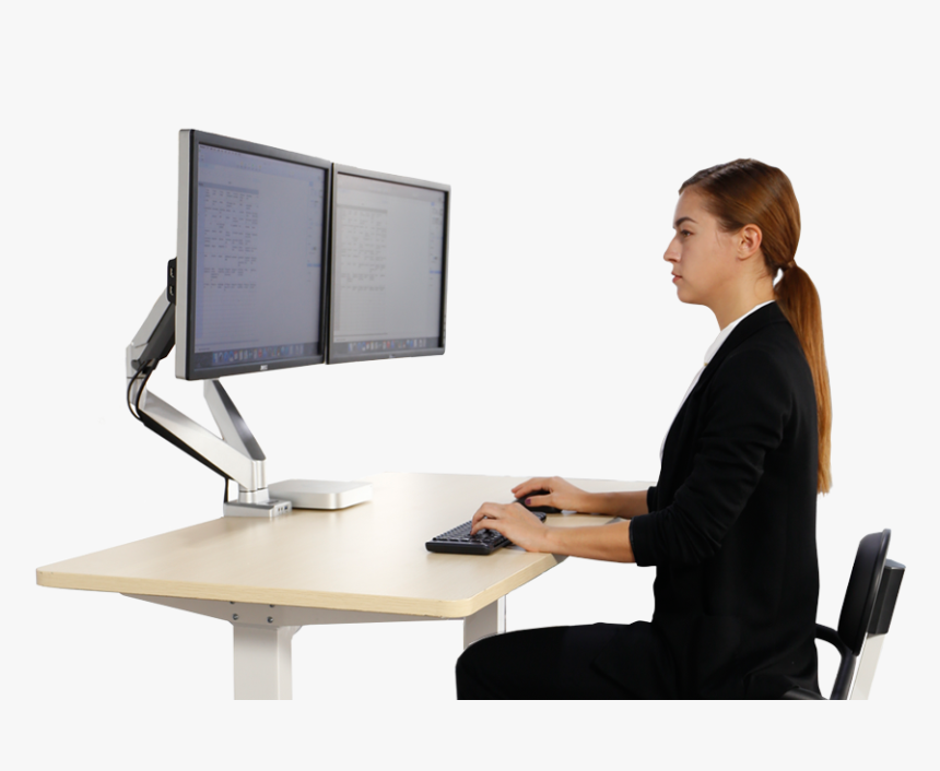 Person Sitting On Computer Real, HD Png Download , Transparent Png ...