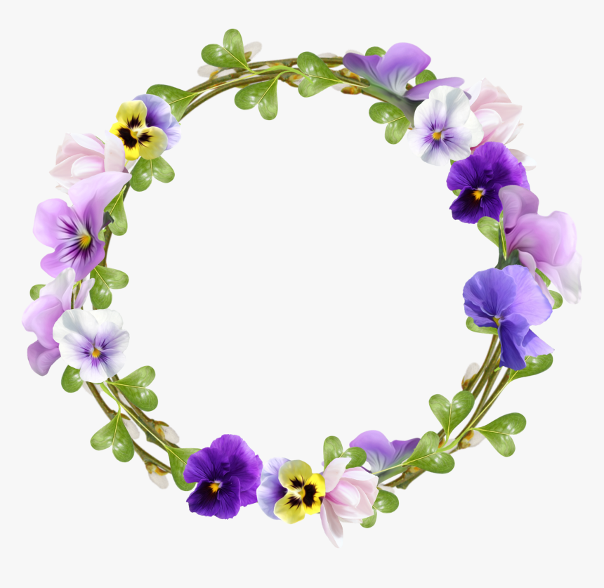 Cadre Photo Fleurs Rond, HD Png Download , Transparent Png Image - PNGitem