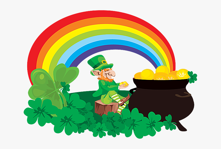 End Clipart Leprechaun Rainbow Art Art Of Day At - Pot Of Gold Patrick ...
