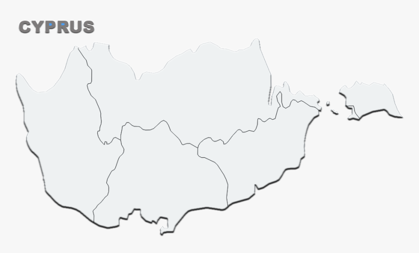 Cyprus Printable Outline Blank Map - Silhouette, HD Png Download ...