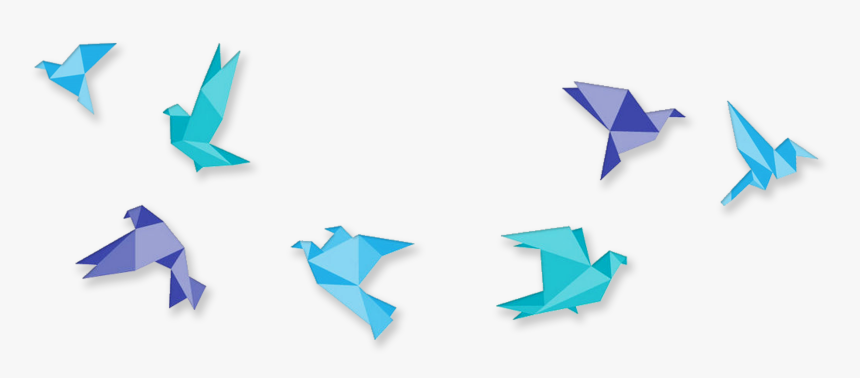 Blue Origami Birds Png Download - Origami Birds Transparent Background ...