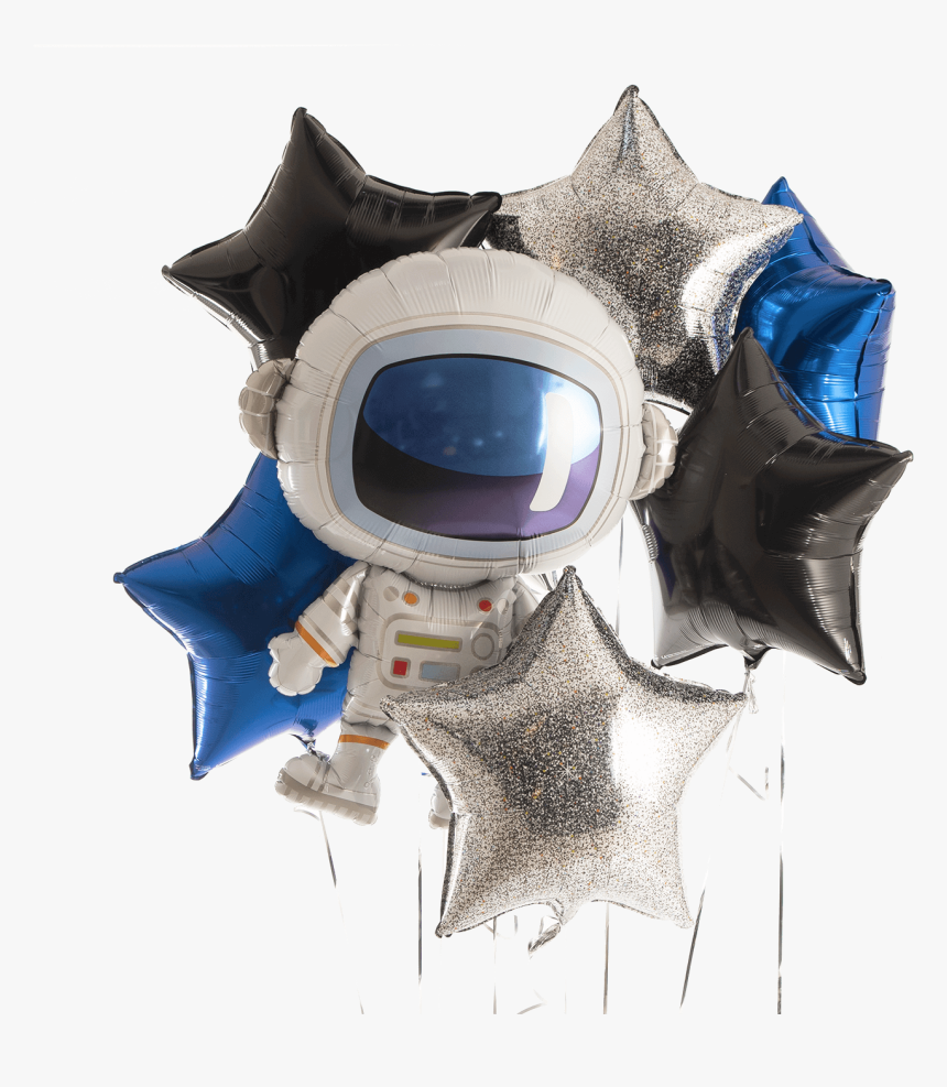 Astronaut And Star Foil Balloon Bouquet - Balloon, HD Png Download ...
