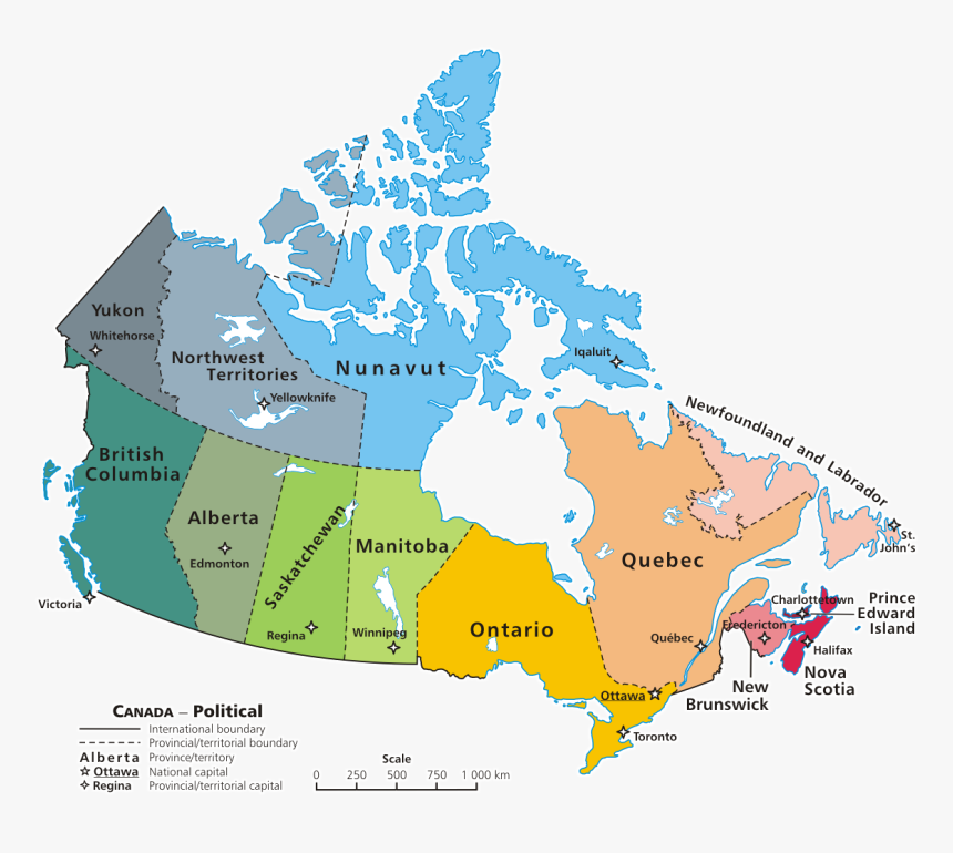 Map Canada Political 2 - Hd Map Of Canada, HD Png Download ...