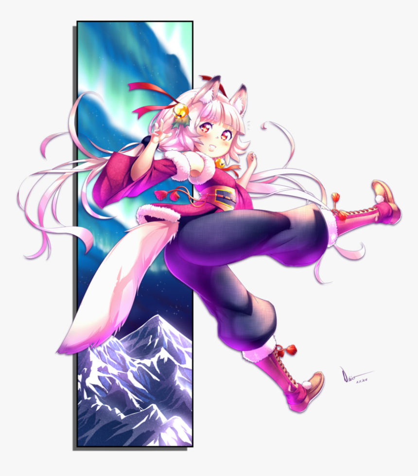 Energetic Anime Fox Girl, HD Png Download , Transparent Png Image - PNGitem
