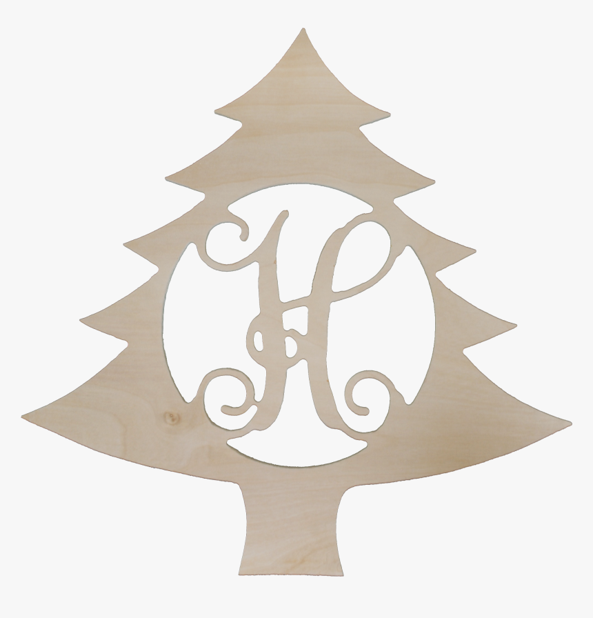 Christmas Tree Wood Monogram, HD Png Download , Transparent Png Image ...