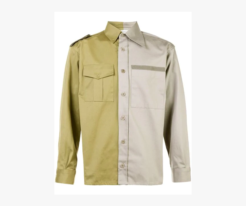 Bicolor Gabardine Shirt - Leather Jacket, HD Png Download , Transparent ...