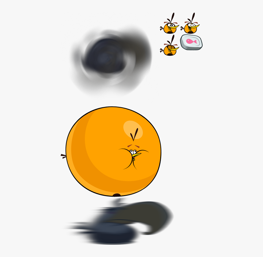 Inflated Orange Bird Sprite - All Angry Birds Sprites, HD Png Download ...