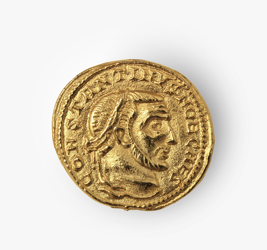 A Golden Roman Denarii Coin - Coin, HD Png Download , Transparent Png ...