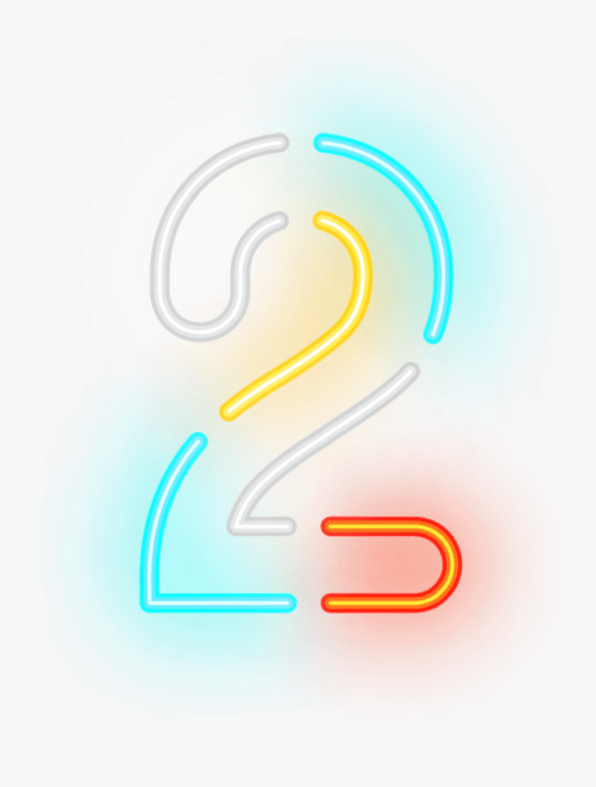 #ftestickers #numbers #2 #neon #luminous #colorful - Neon Number 2 Png ...