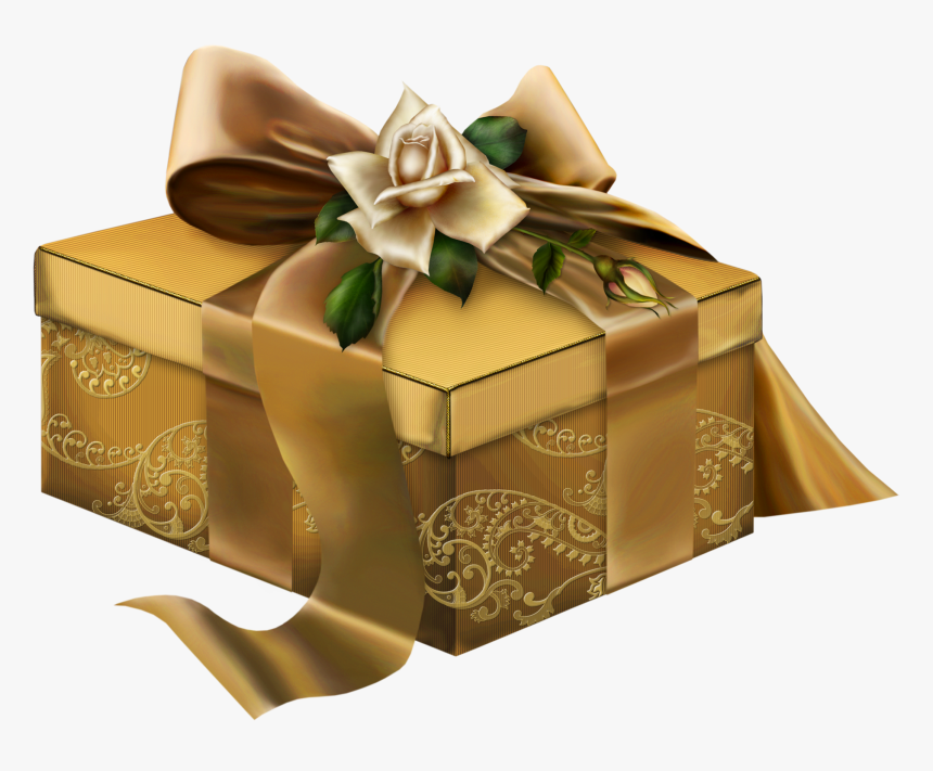 Gold 3d Present With Roses Clipart - Gifts Clipart 3d, HD Png Download ...