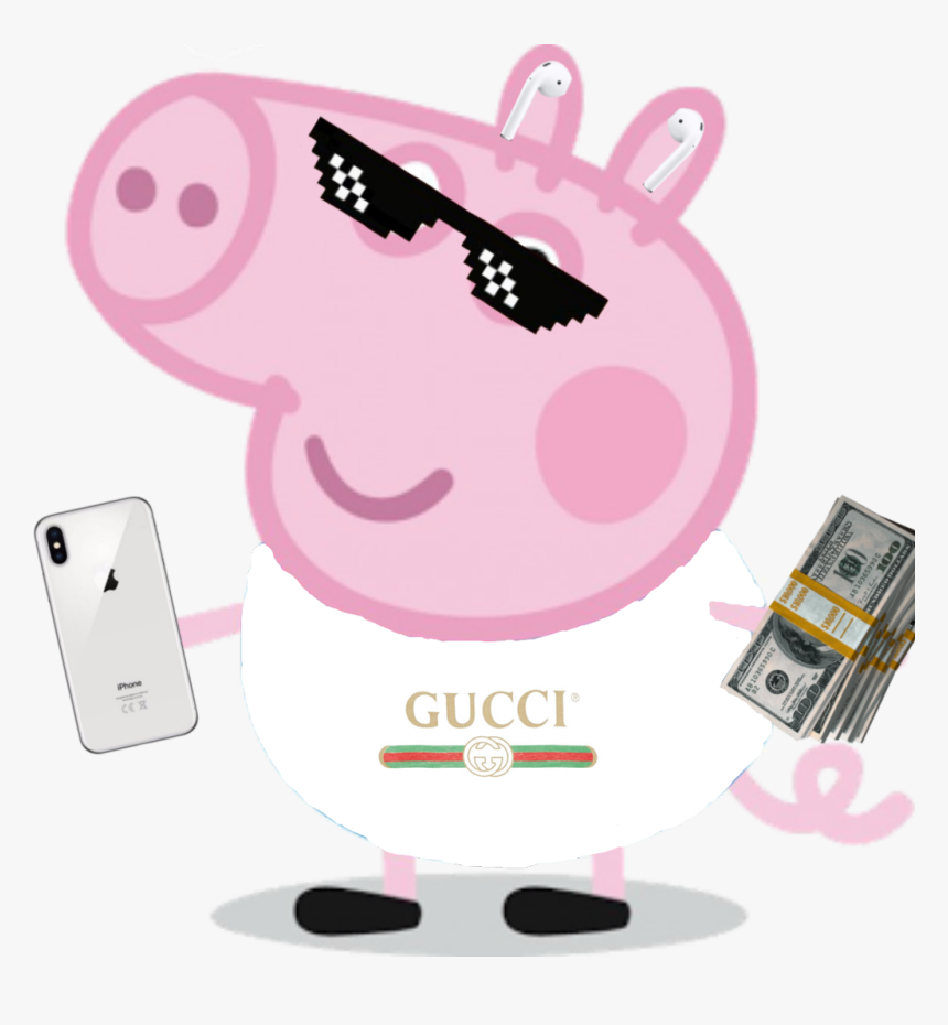  peppapig rich gucci georgepig George Pig HD Png Download