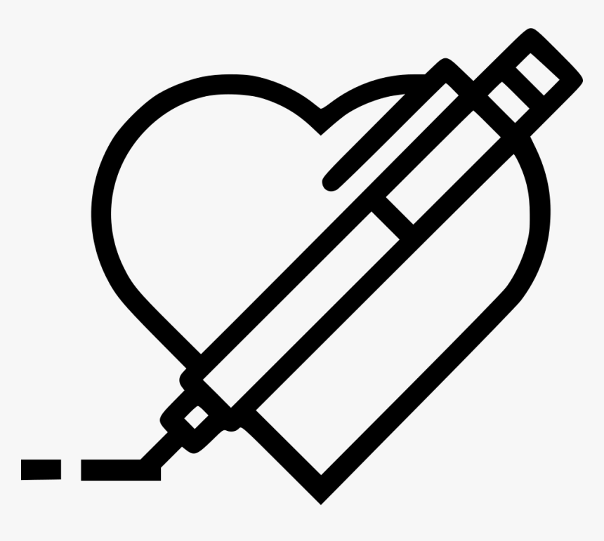 Pen Pencil Write Draw Design Heart Like Favorite - Heart With A Pen ...