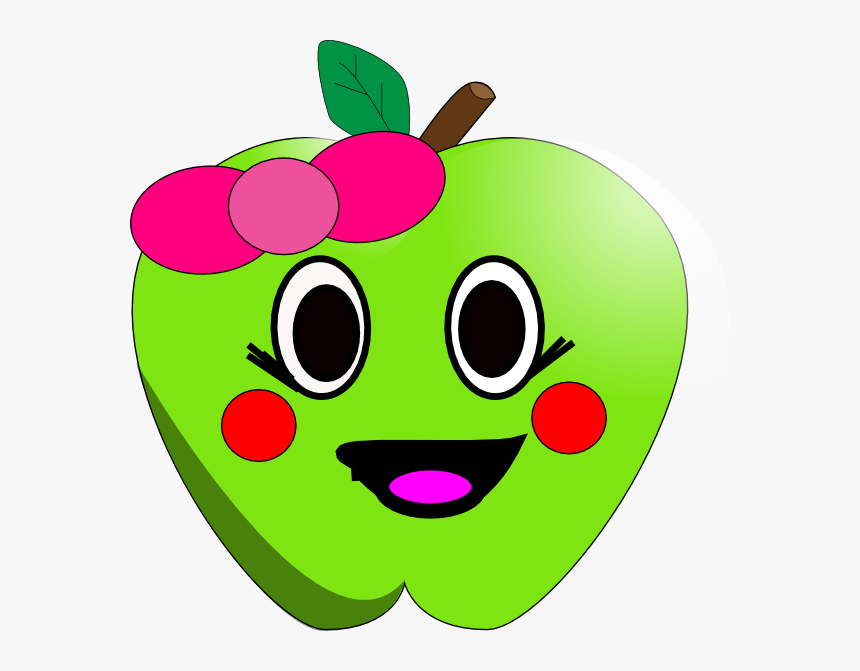 Happy Apple Clipart Vector Library Library Happy Apple - Cute Apple ...