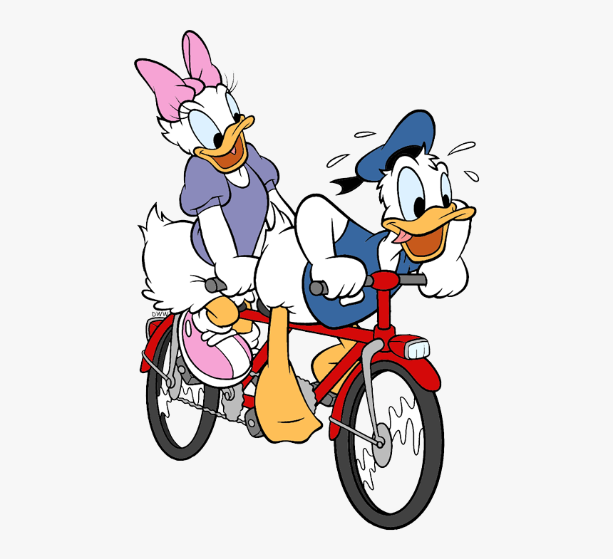 Donald Duck And Daisy On Bike, HD Png Download , Transparent Png Image ...