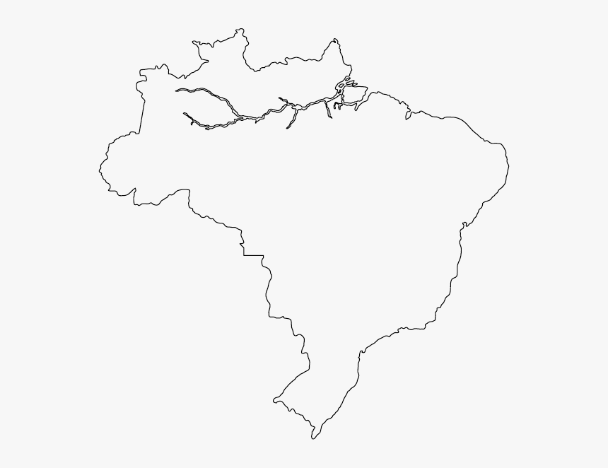 Map Outline Of Brazil, HD Png Download , Transparent Png Image - PNGitem