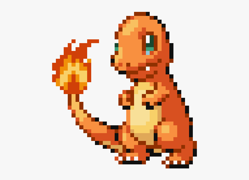 Charmander Pixel Art, HD Png Download , Transparent Png Image - PNGitem