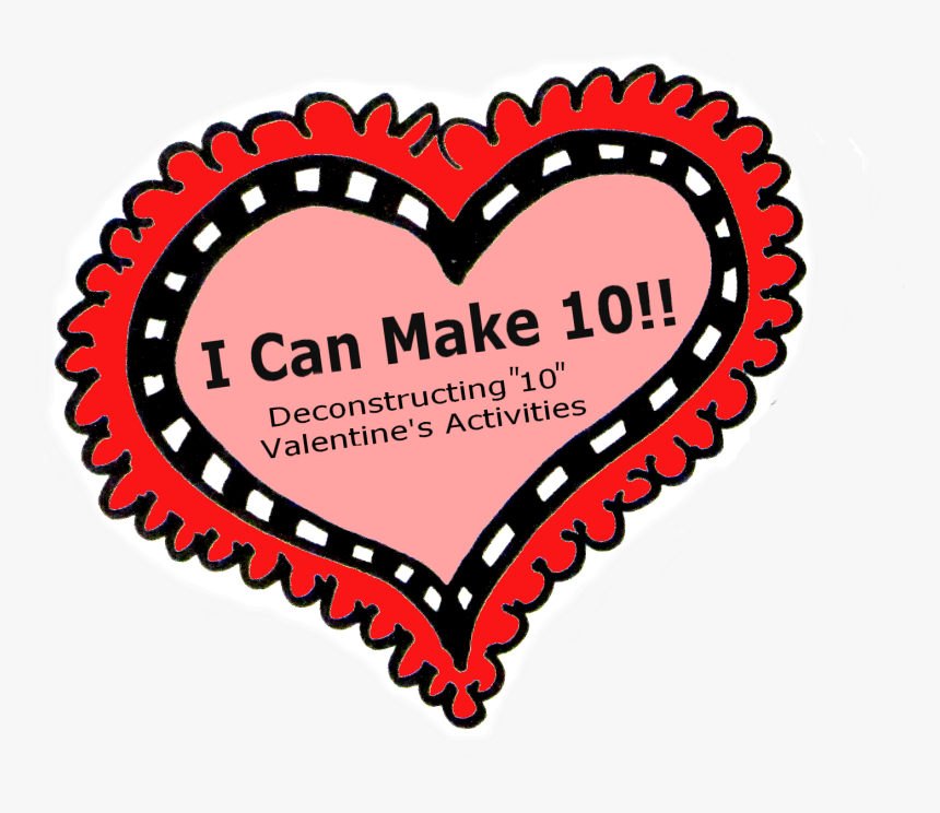 Valentines Math Freebie Decomposing 10 Preschool Powol - Heart, HD Png ...