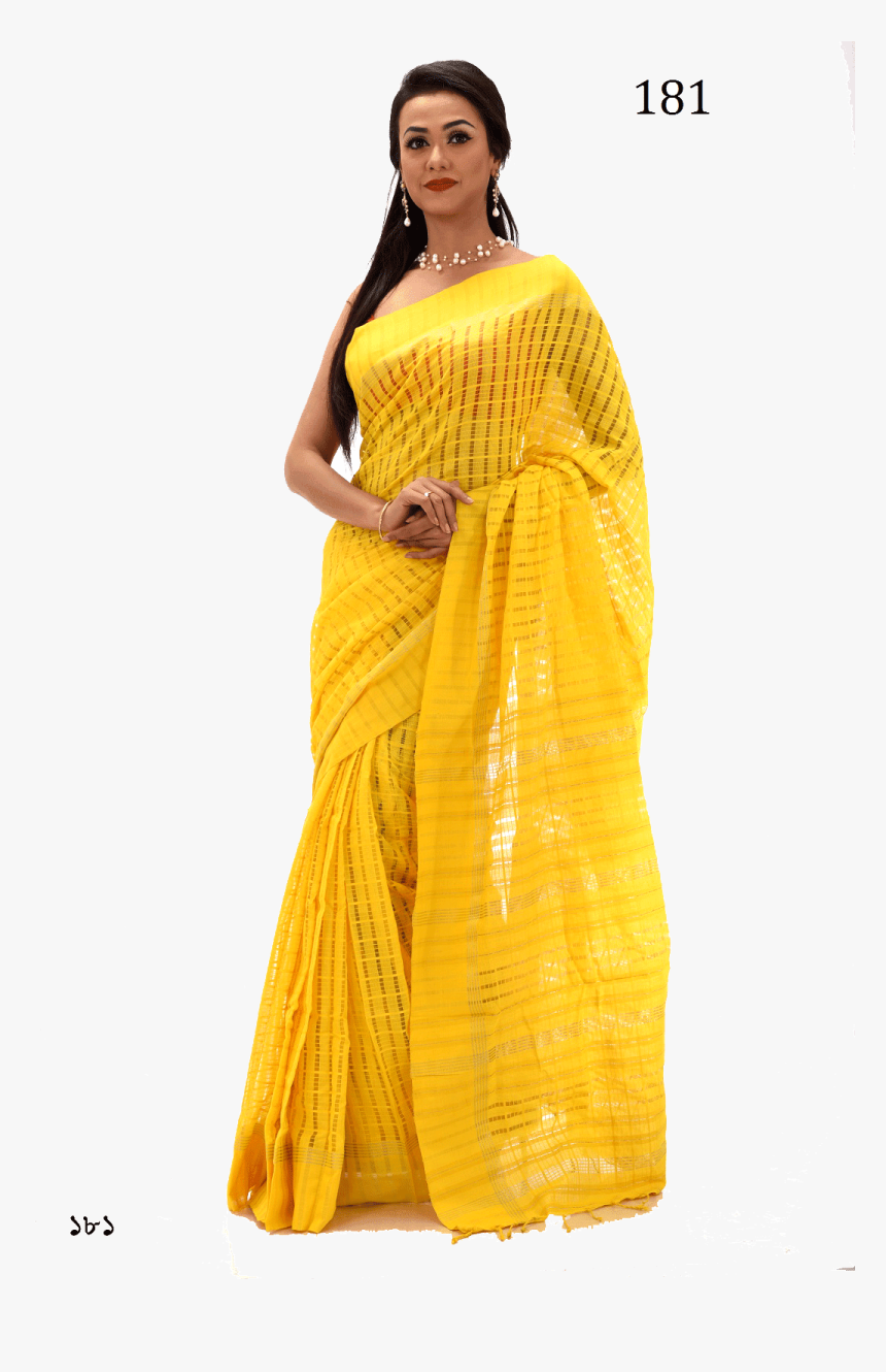 Soft Cotton Saree - Sari, HD Png Download , Transparent Png Image - PNGitem