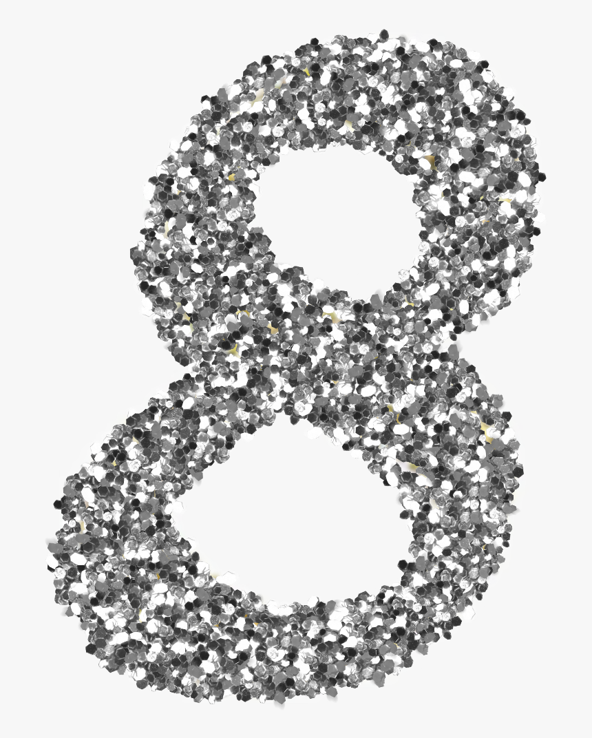 #8 #silver #glitter #sparkle - Silver Glitter Numbers Png, Transparent ...