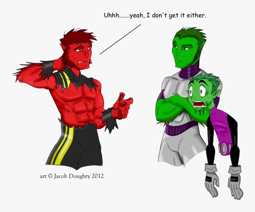 Raven Drawing Hero - Red Beast Boy Dc Comics, HD Png Download , Transparent Png Image - PNGitem