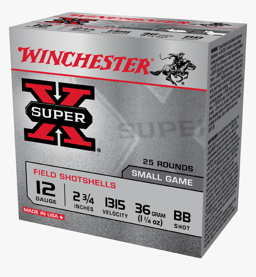 Winchester Super X 12g Bb 2-3/4 - Winchester Birdshot 12 Gauge, HD Png ...