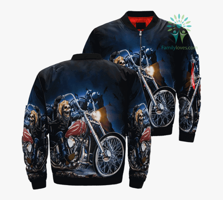 Hell Rider Biker Chopper Skull Over Print Jacket %tag - 101st Airborne ...