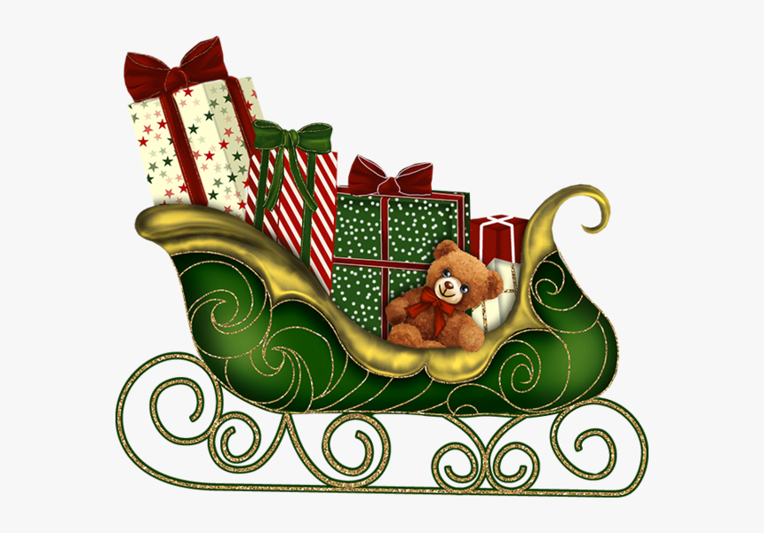 Vintage Christmas Santa Sleigh Clipart, HD Png Download , Transparent ...