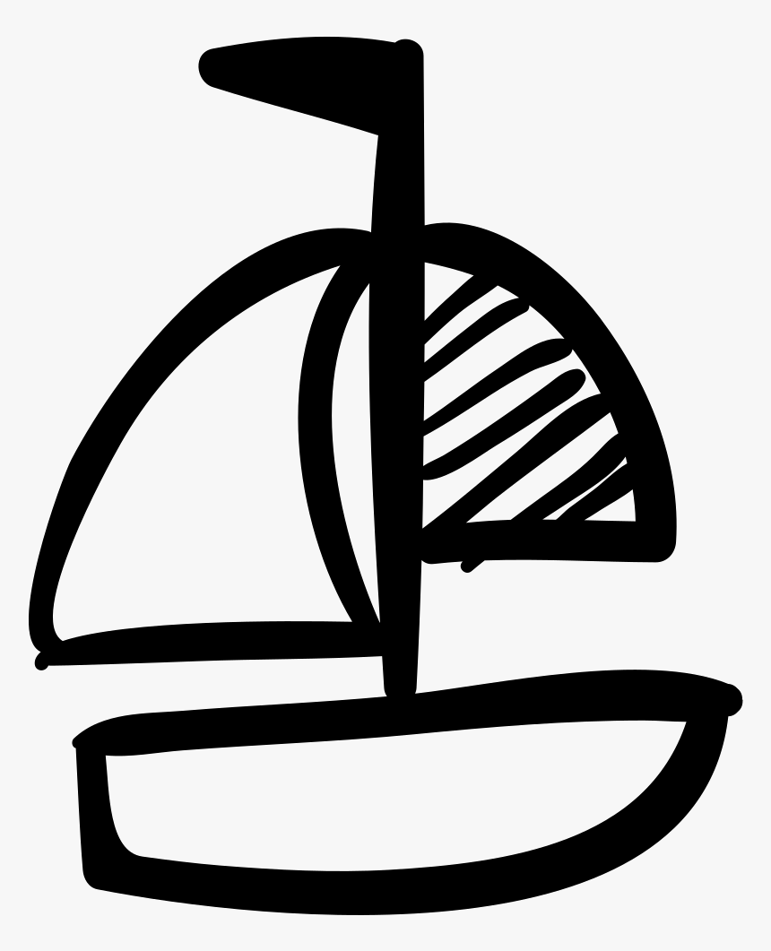 Sailing Boat - Hand Drawn Boat Icon, HD Png Download , Transparent Png ...