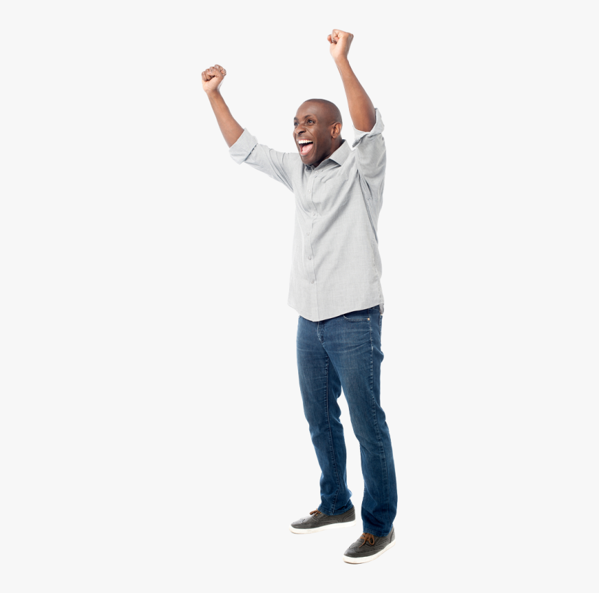 Man Happy About Testimonials - Man Celebrating, HD Png Download ...