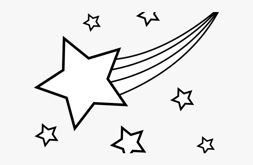 Falling Stars Clipart Colorful - Shooting Star Black And White, HD Png ...