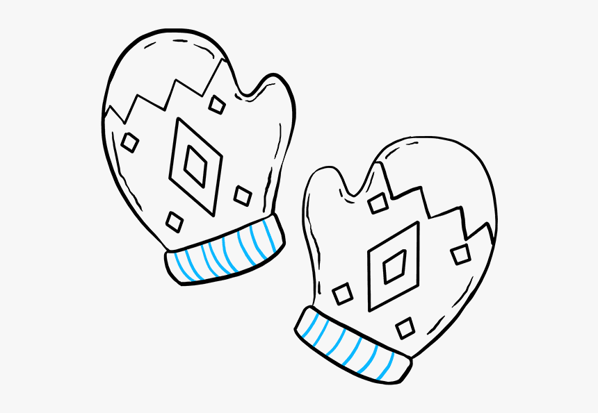 How To Draw Mittens - Easy Drawing Of Mittens, HD Png Download ...