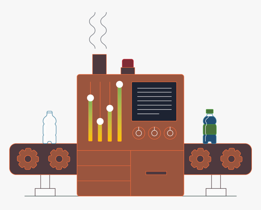Illustration Of A Machine And Plastic Bottles - Illustration, HD Png ...