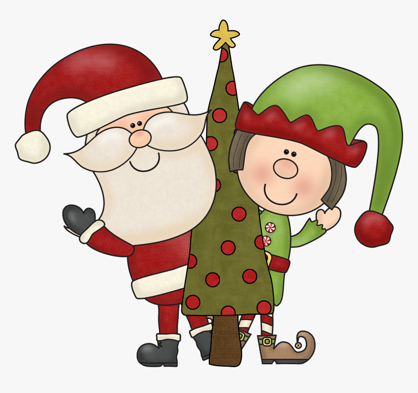 Santa Claus And His Elves Clipart