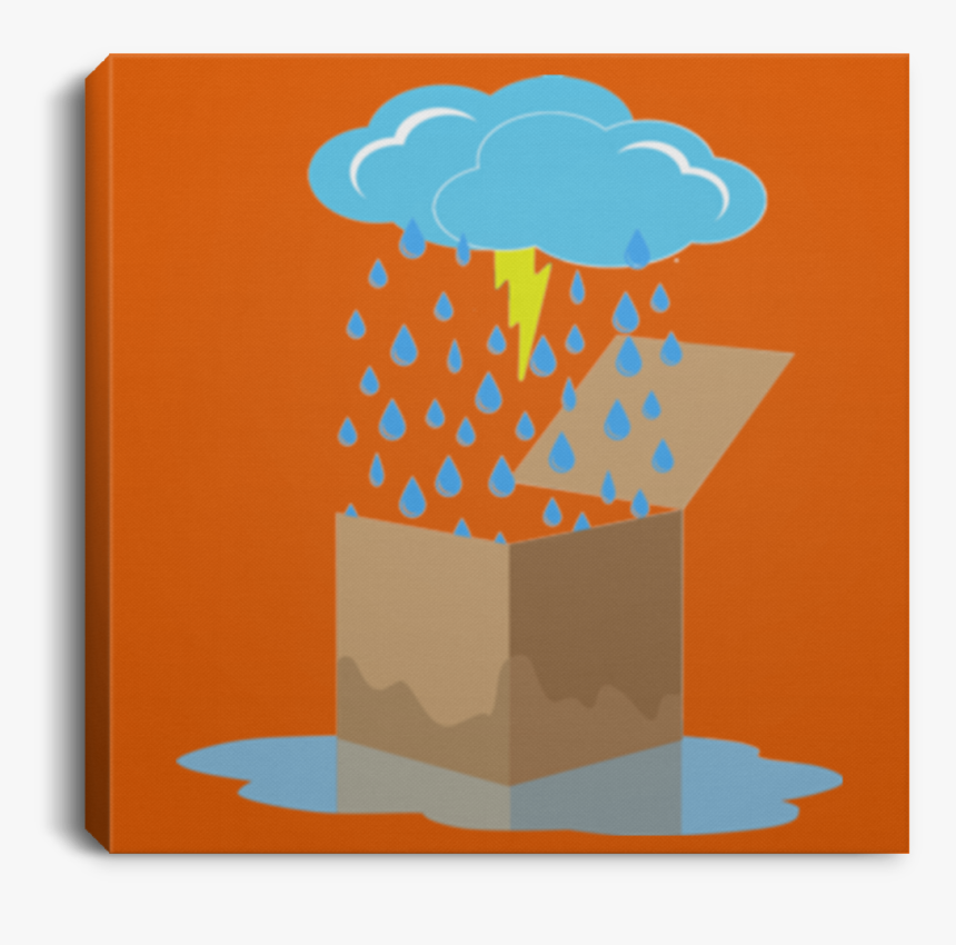 Rain Box Square Canvas - Illustration, HD Png Download , Transparent ...