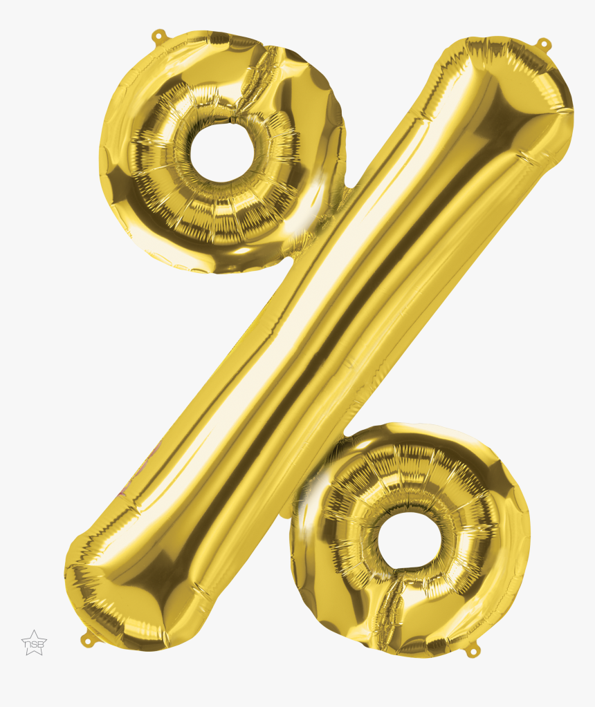 Percent Gold Foil Balloon, HD Png Download , Transparent Png Image ...