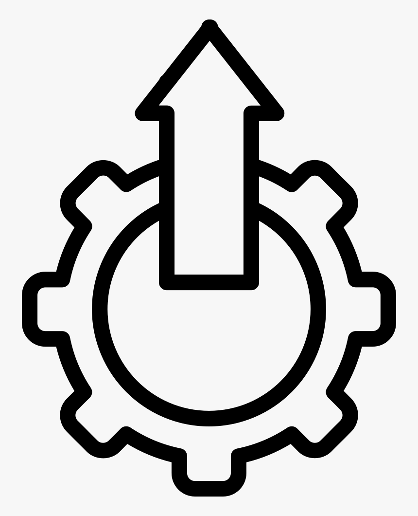 Settings Symbol With Up Arrow In A Circle - Arrow Gear Up Icon, HD Png ...