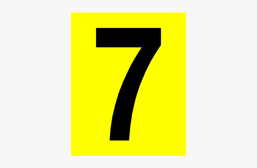 Black Number Seven Yellow Background, HD Png Download , Transparent Png ...
