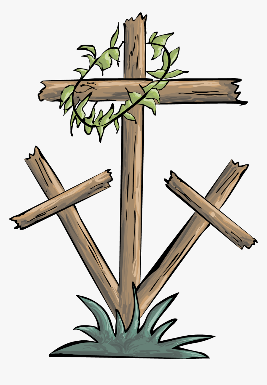 Transparent Cross And Crown Clipart - Cross With Crown Of Thorns ...