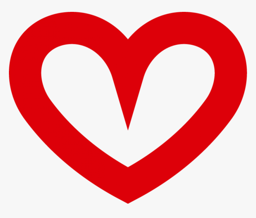Curved Red Heart Outline Png Image - Heart, Transparent Png ...
