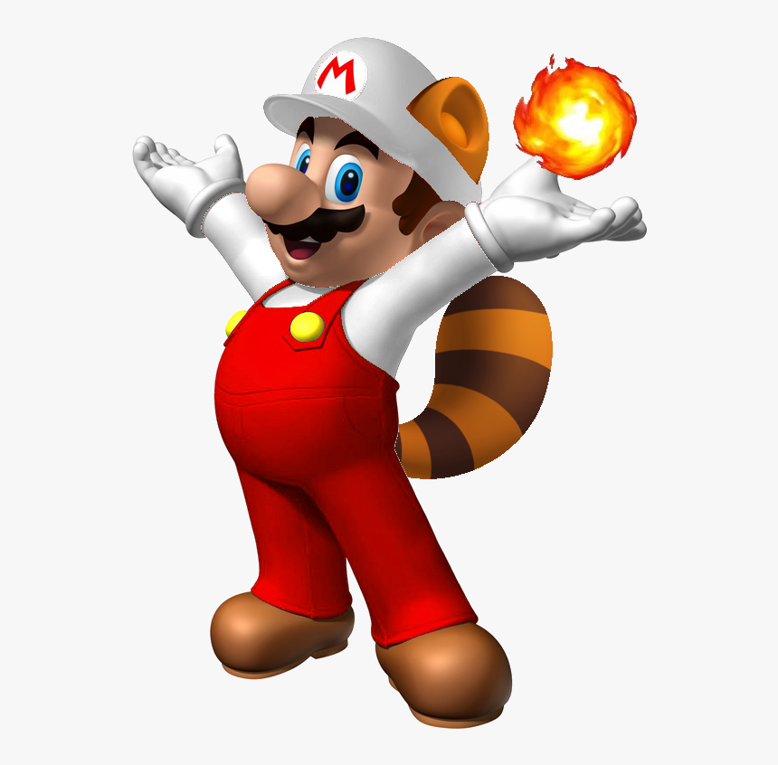 Fire Raccoon Mario - New Super Mario Bros Wii Mario, HD Png Download ...