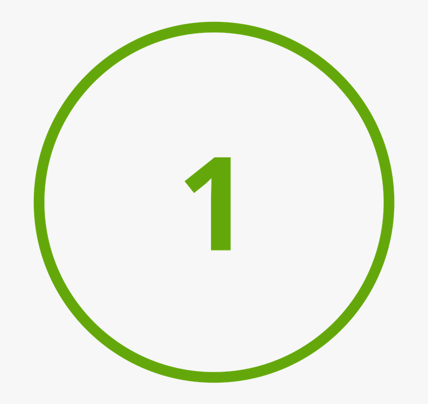 The Number 1 Inside A Green Cirlce - Circle, HD Png Download ...