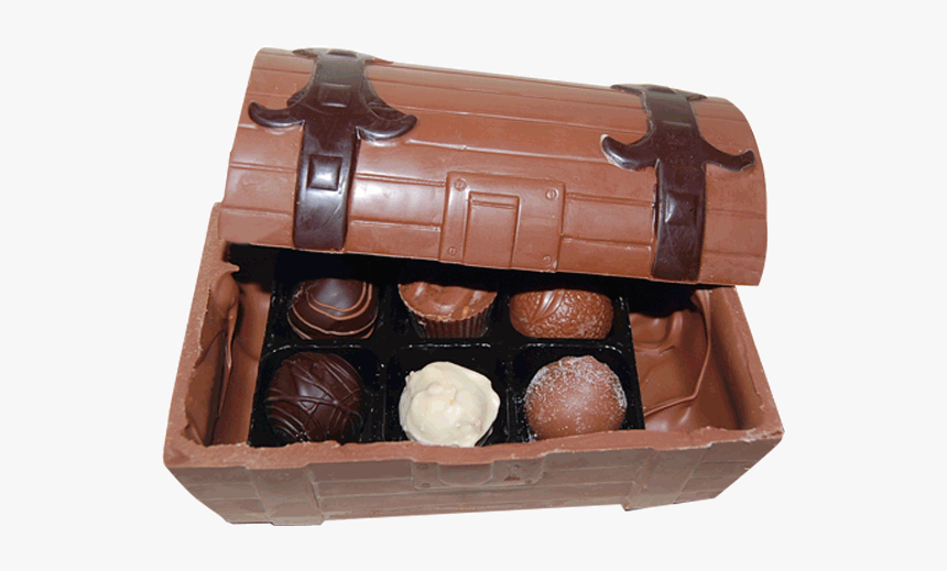 Chocolate Treasure Chest And Four Truffles - Chocolate, HD Png Download ...