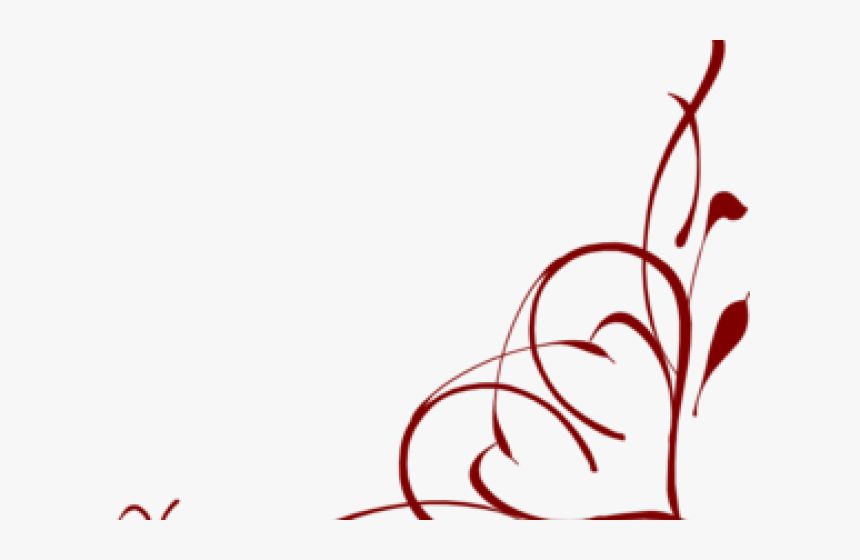 Heart Clipart Scrollwork - Corner Border Transparent Background, HD Png ...