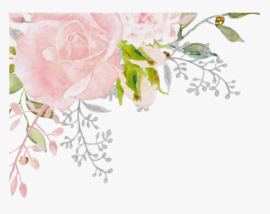 #watercolor #pink #flowers #floral #corner #roses #pastel - Garden ...