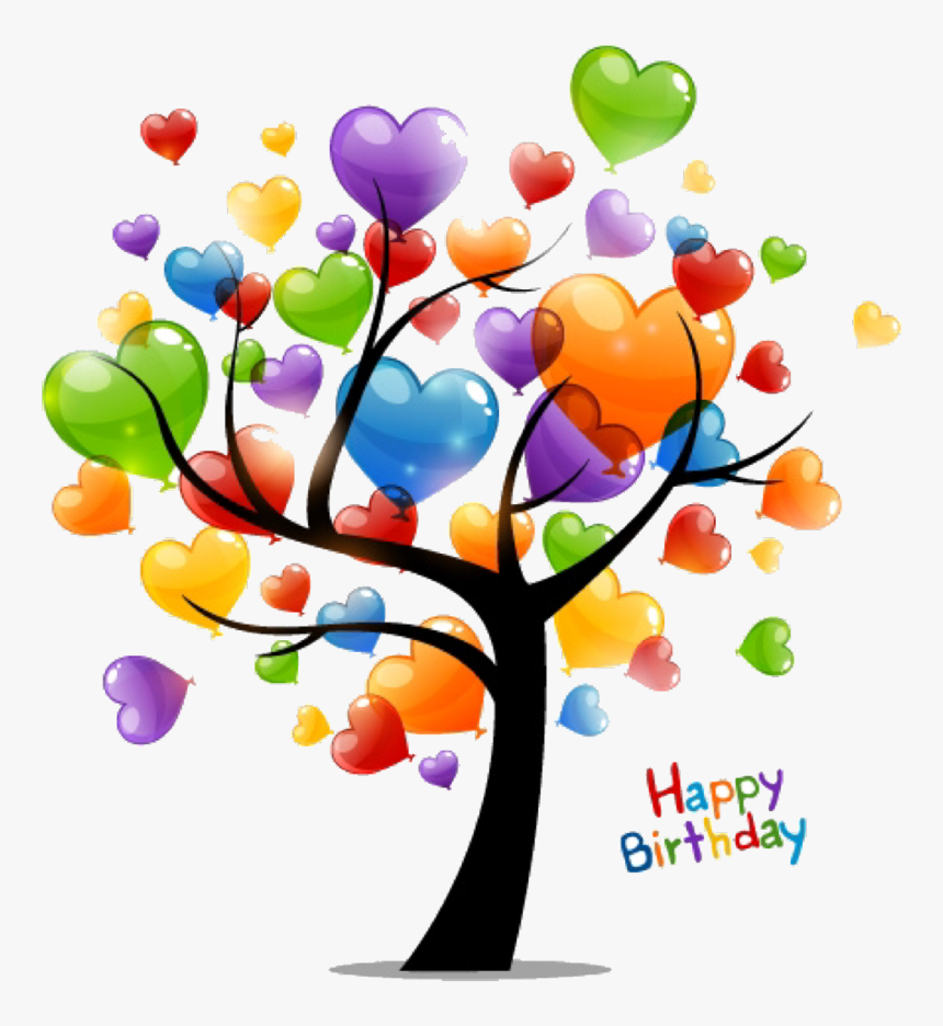Happy Birthday Balloon Tree, HD Png Download , Transparent Png Image ...